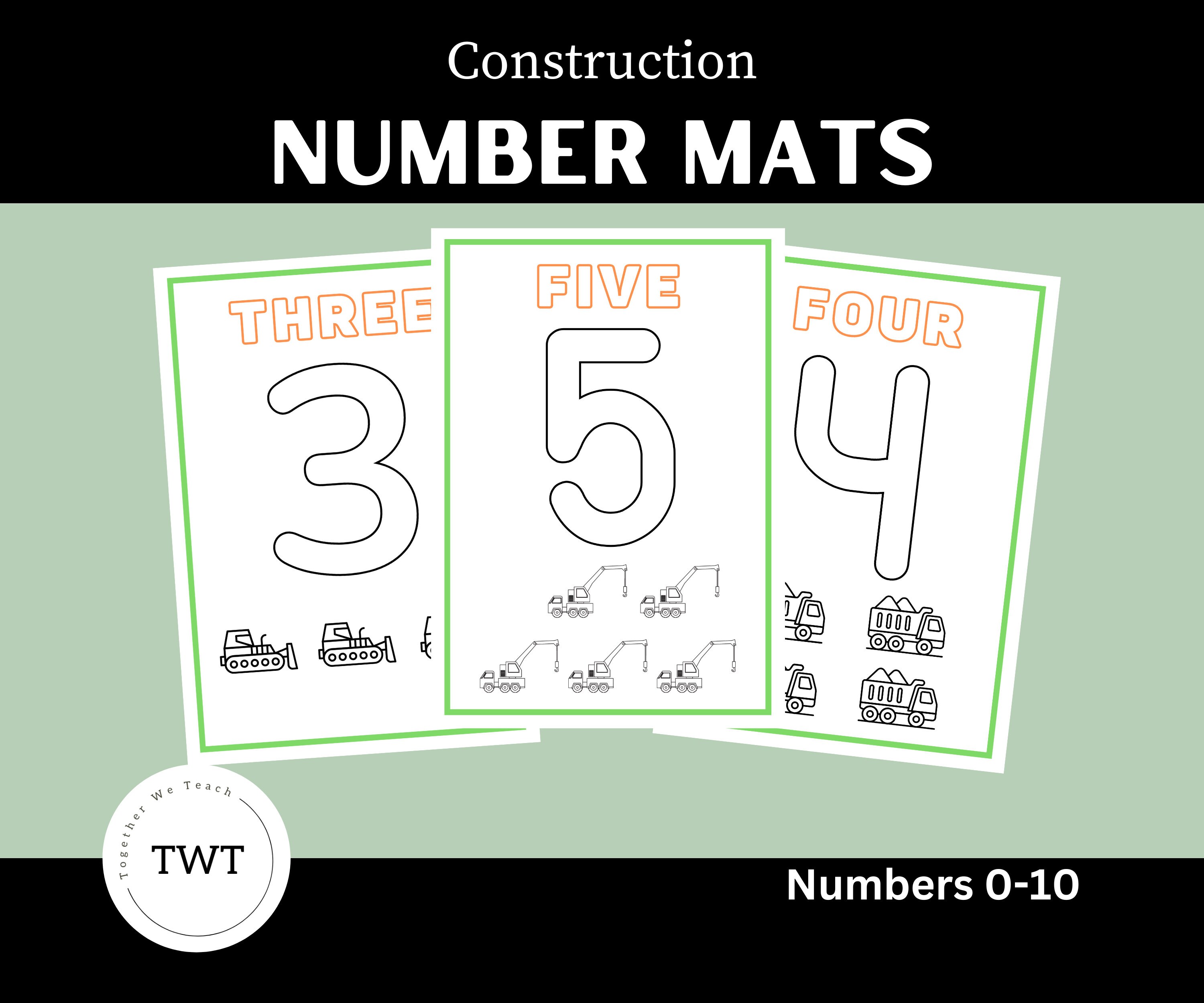 Number Playdough Mats Construction - Etsy