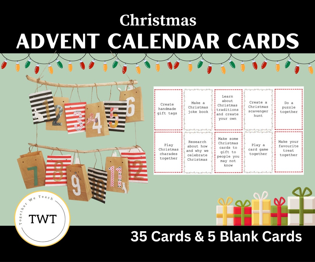 Christmas Advent Calendar Cards - Etsy