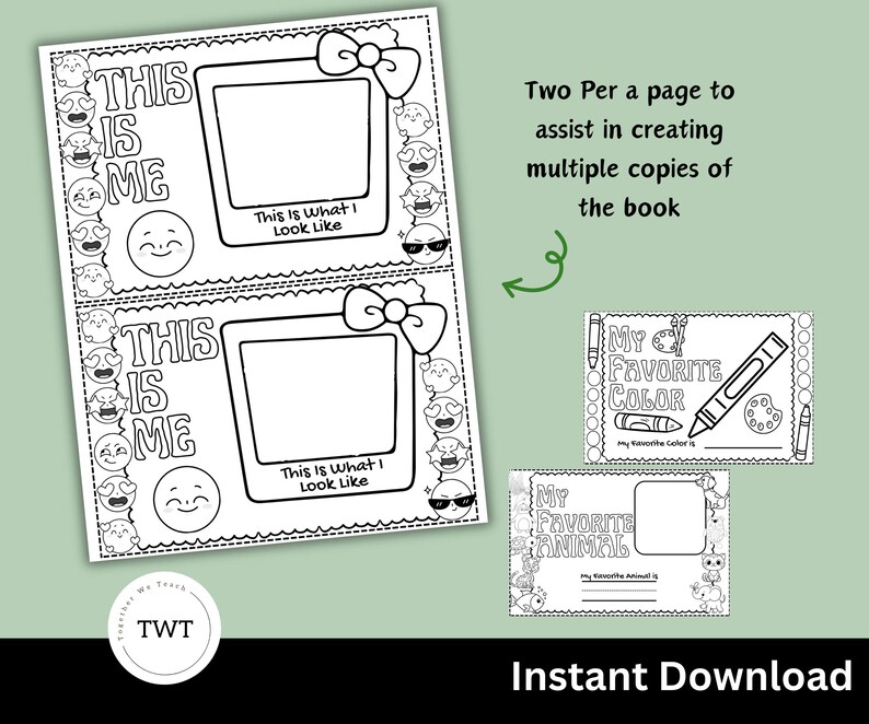 All About Me Mini Book - Etsy