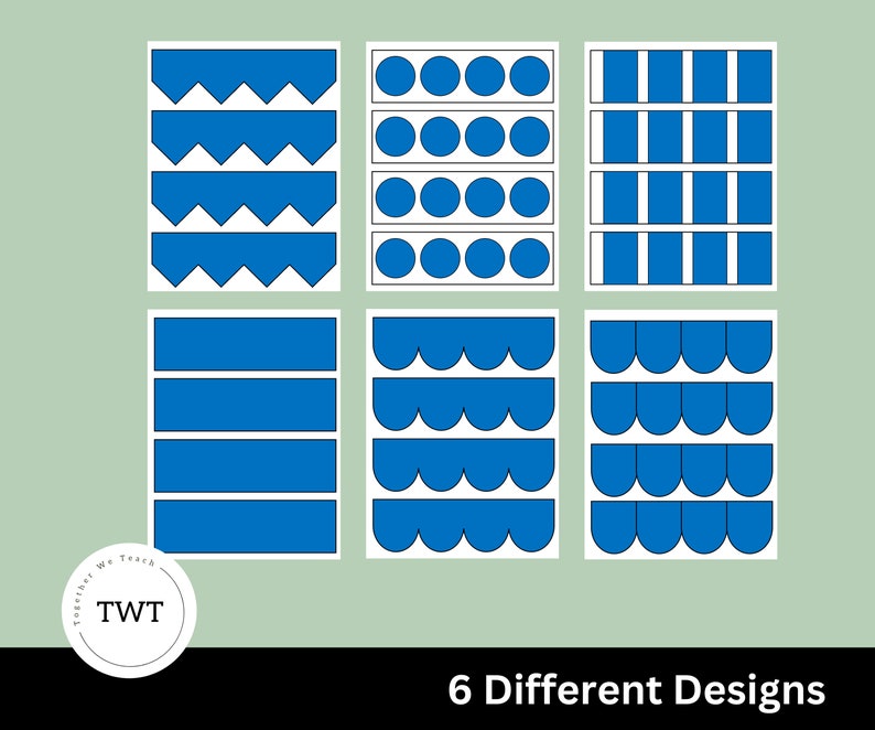 Classroom Decor - Blue Borders, 4 Shades of Blue, 6 Designs, Great for ...