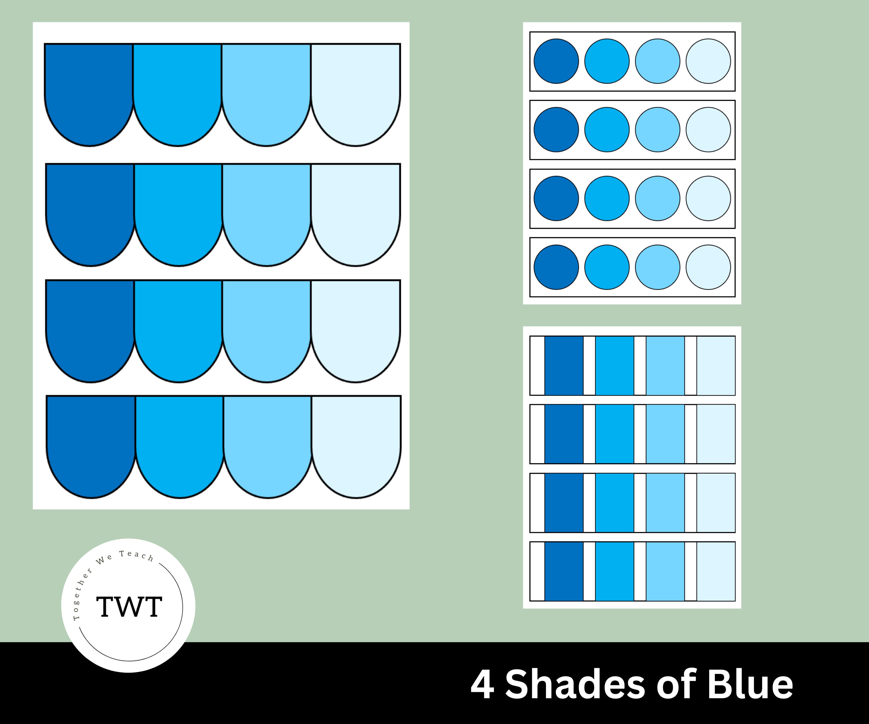 Classroom Decor - Blue Borders, 4 Shades of Blue, 6 Designs, Great for ...