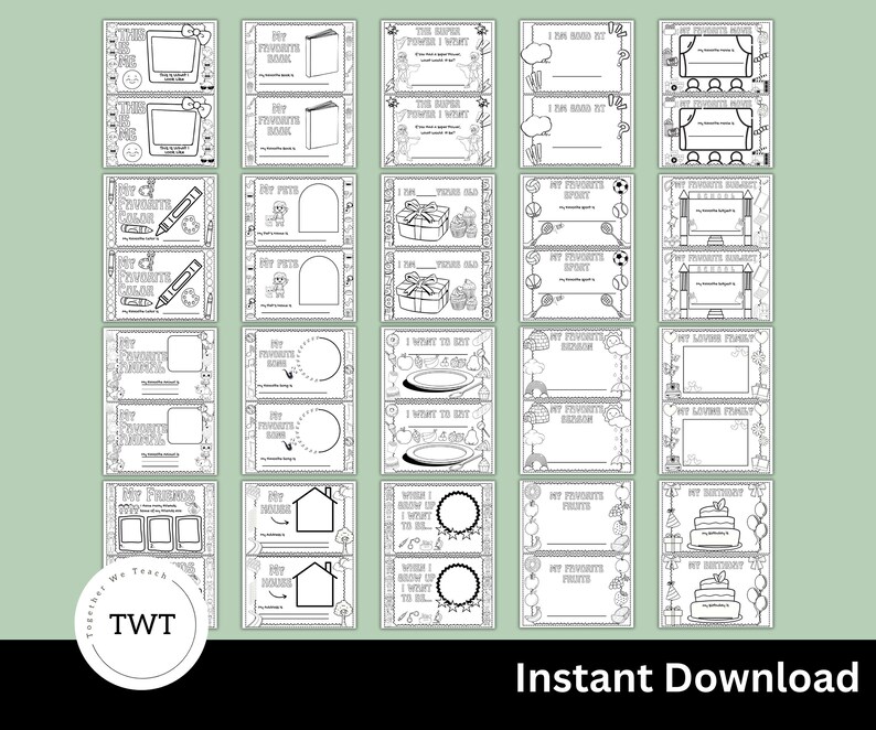 All About Me Mini Book - Etsy