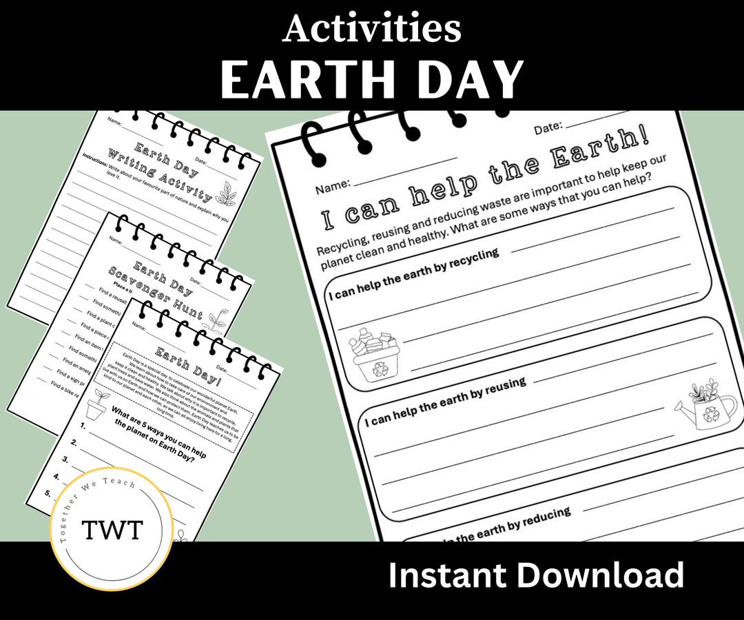 Earth Day Activities - Scavenger Hunt, Creative Writing & Taking Action ...