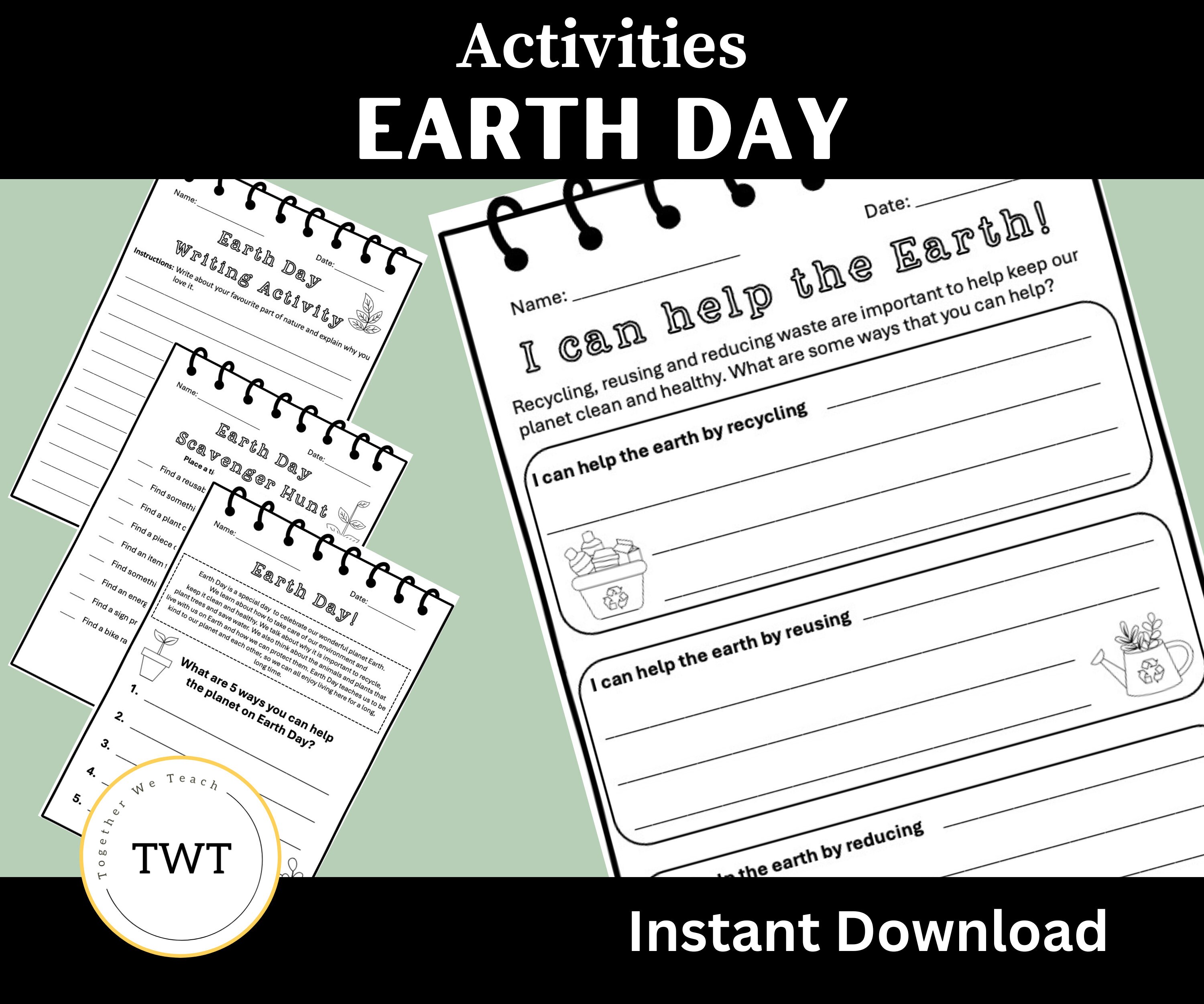 Earth Day Activities - Scavenger Hunt, Creative Writing & Taking Action ...