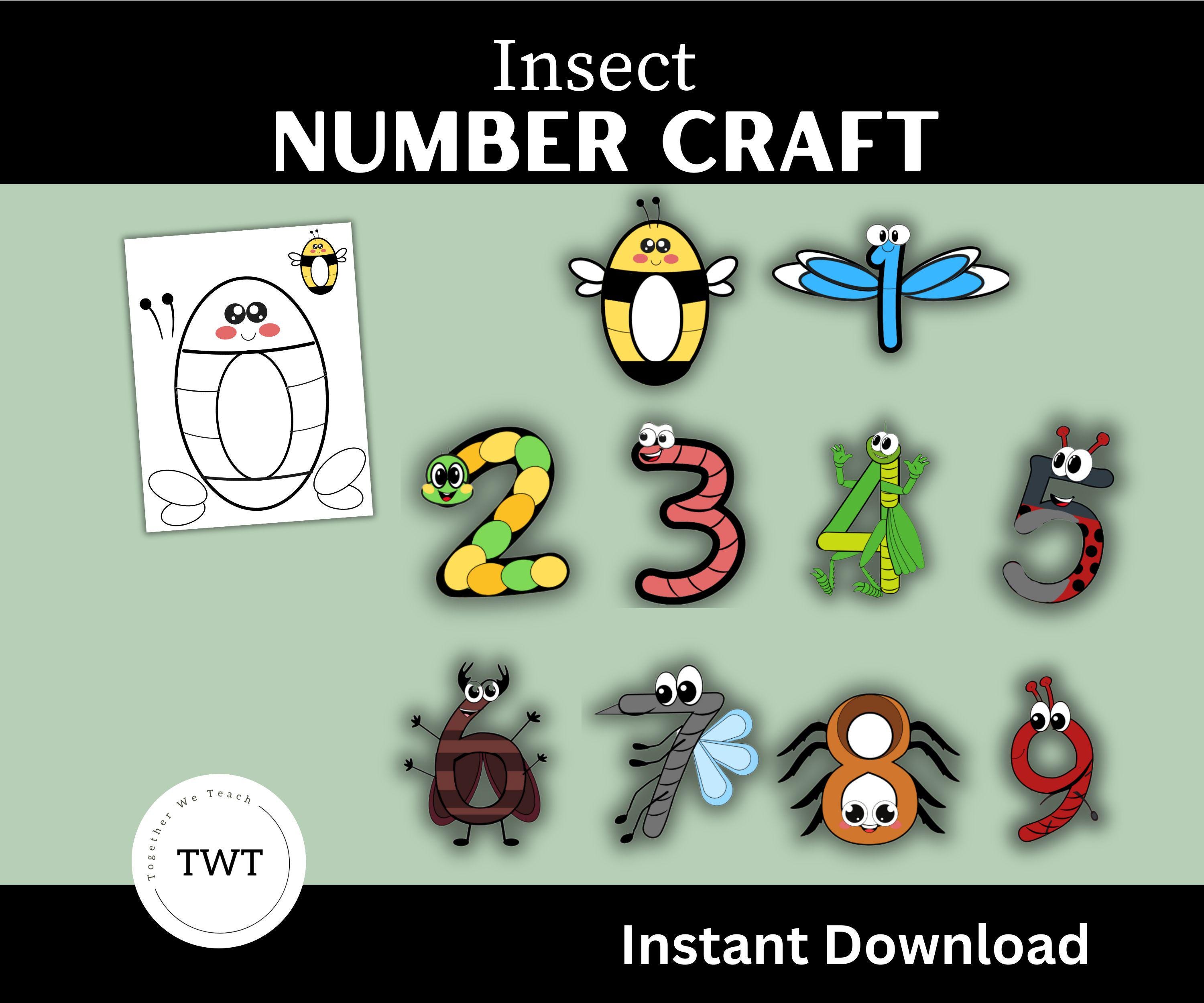 Insect Number Craft, Numbers 1 - 9 - Etsy
