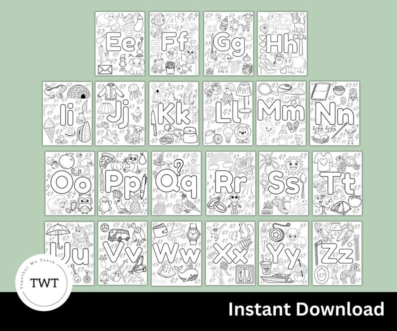 Alphabet Colouring Pages - ABC Letter Pages - Etsy