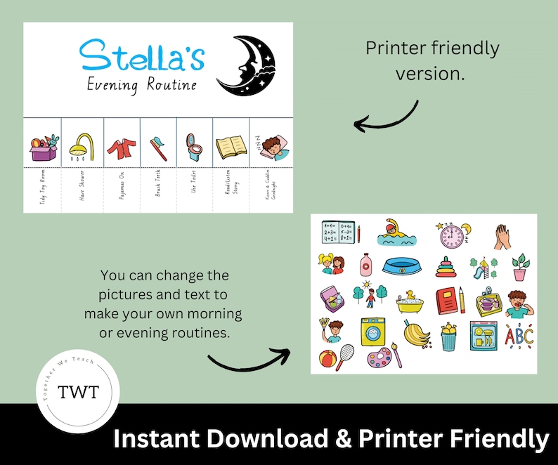 Daily Routine Charts for Kids - Interactive With Visual Support - Etsy