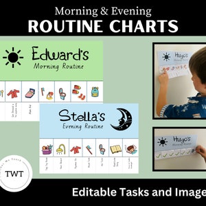 Daily Routine Charts for Kids - Interactive With Visual Support - Etsy ...