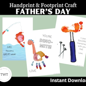Father's Day Handprint Footprint Art Printable - Etsy
