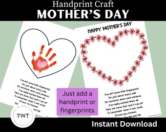 Mother's Day Handprint Craft & Poem Template Printable Mother's Day ...
