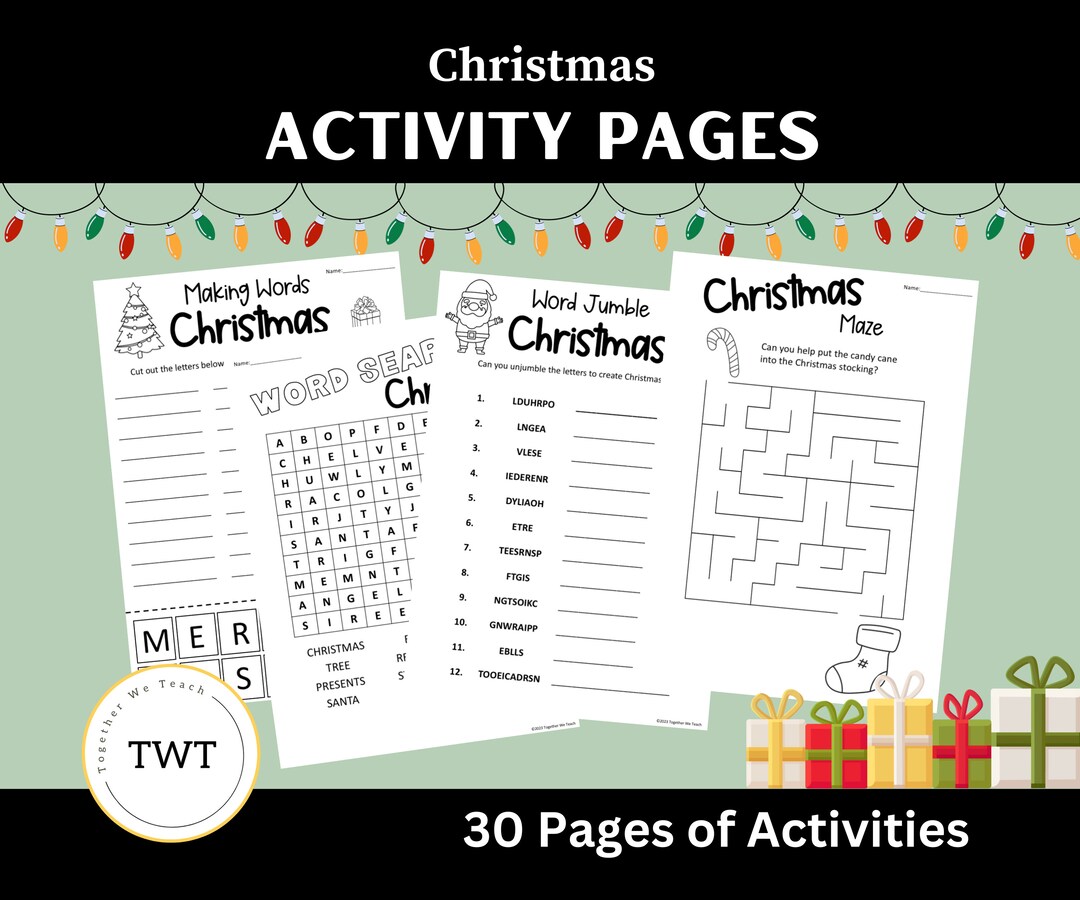 Christmas Activity Pages Bundle - Etsy