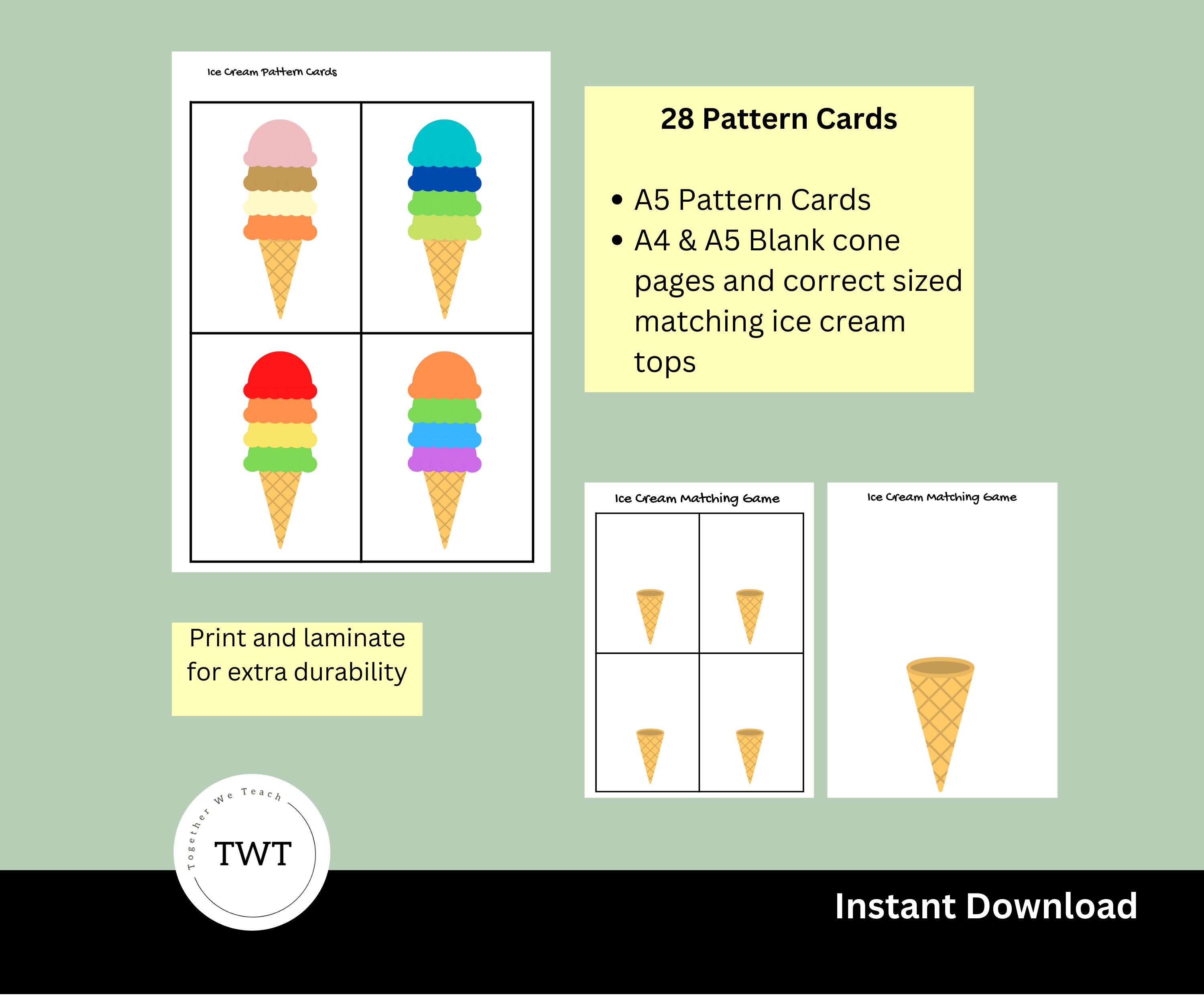 Ice Cream Matching Game - Etsy