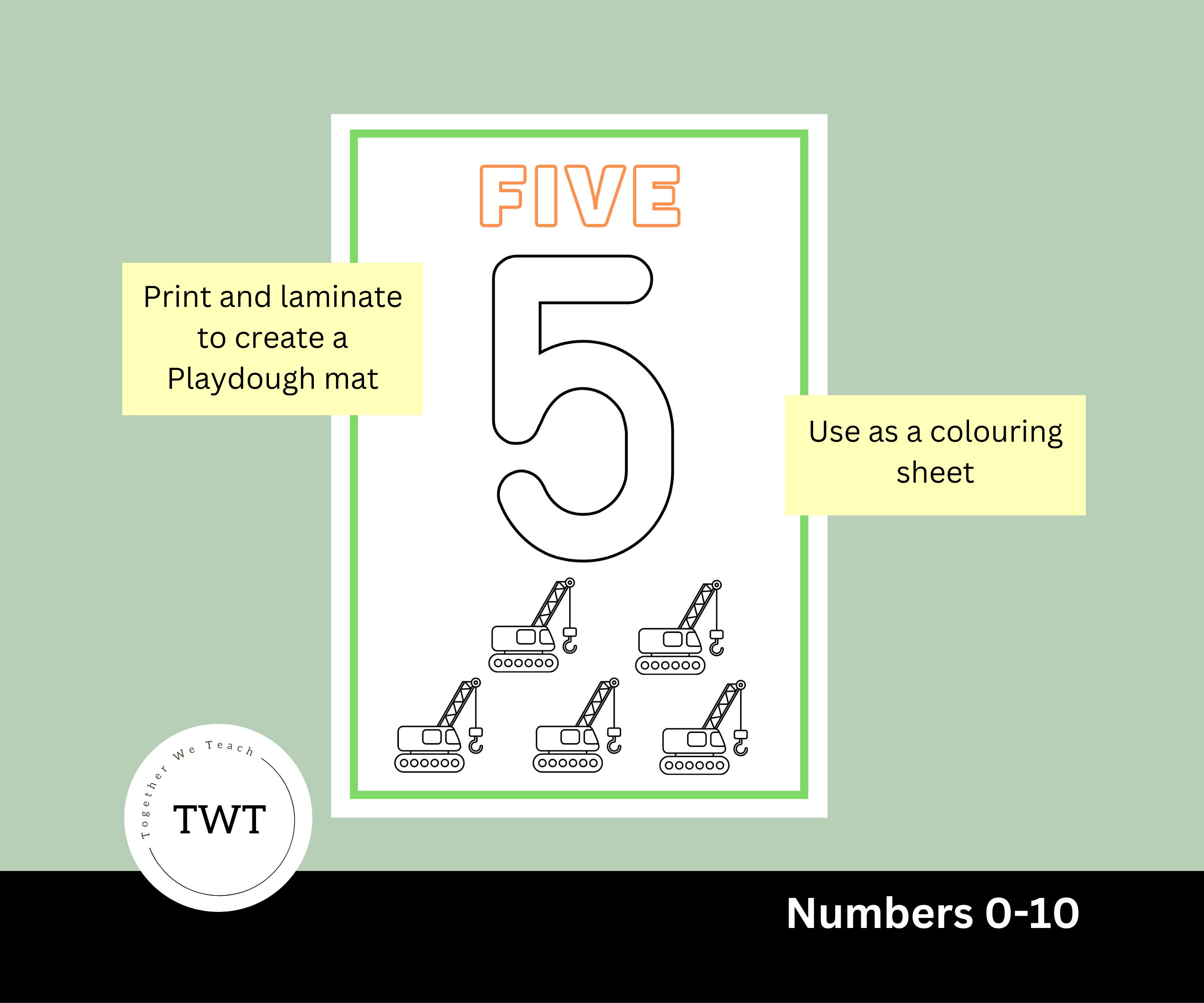 Number Playdough Mats Construction - Etsy