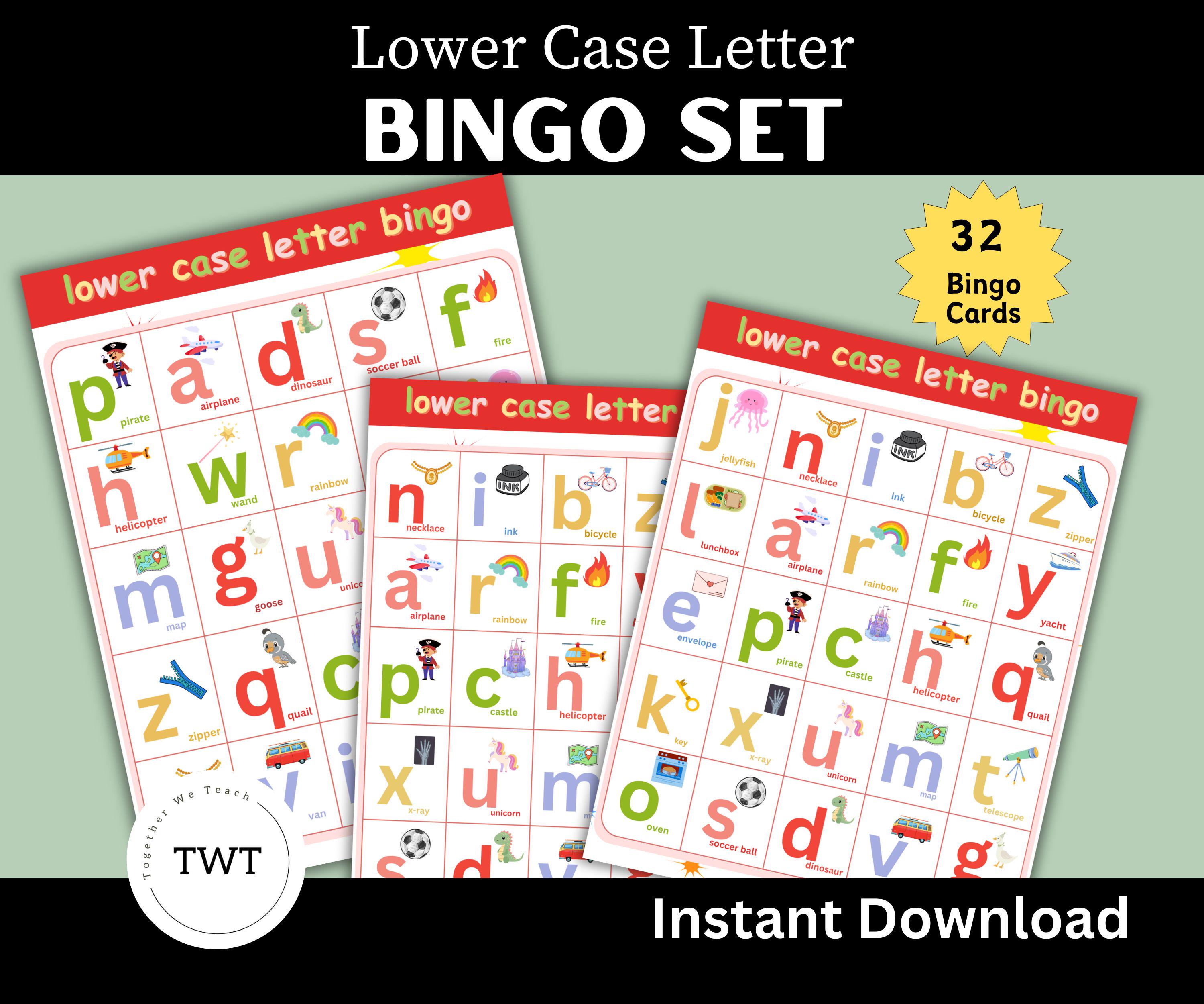 Lower Case Letter Bingo- Printable-learning the Letters of the Alphabet ...