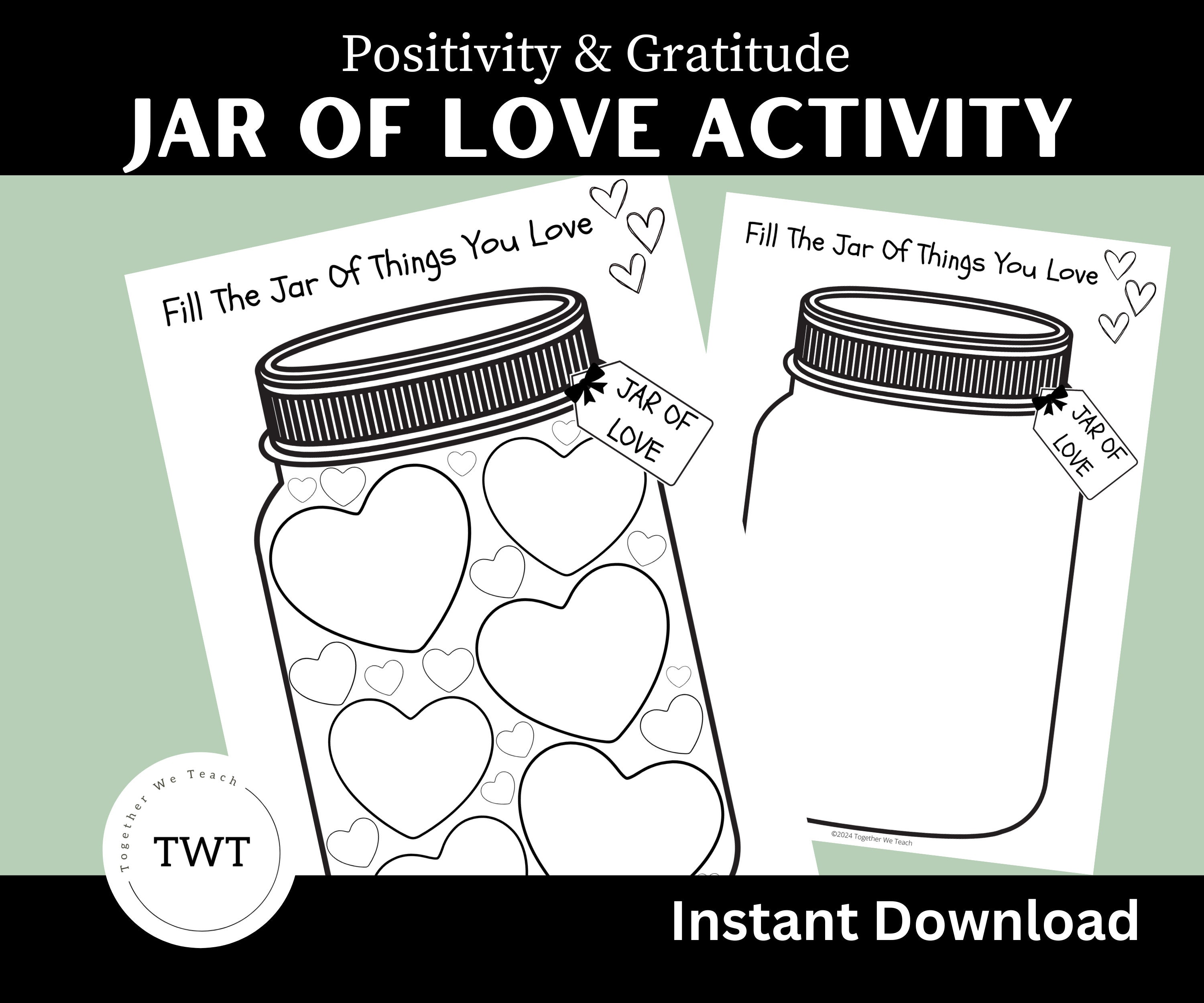 Jar of Love Activity for the Classroom or Family - Valentines Day - Etsy