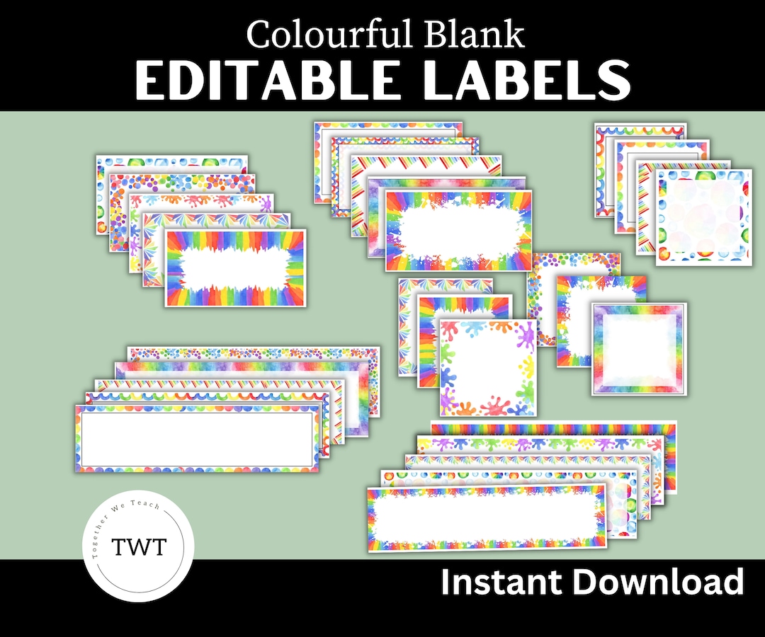 Classroom Blank Editable Labels - Etsy