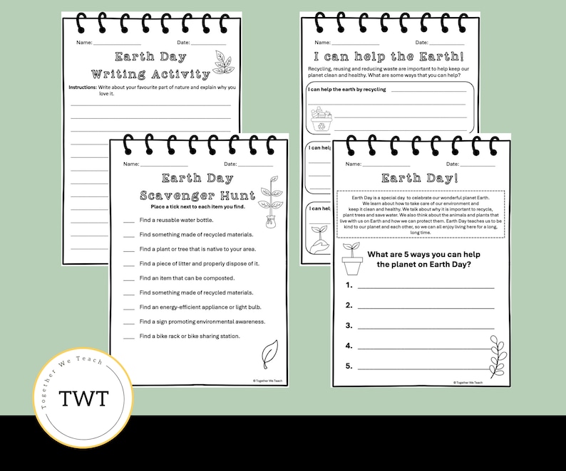 Earth Day Activities - Scavenger Hunt, Creative Writing & Taking Action ...