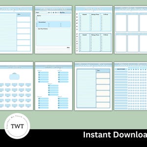 Teacher Planner - Blue Design- Printable -organising Teachers - Etsy