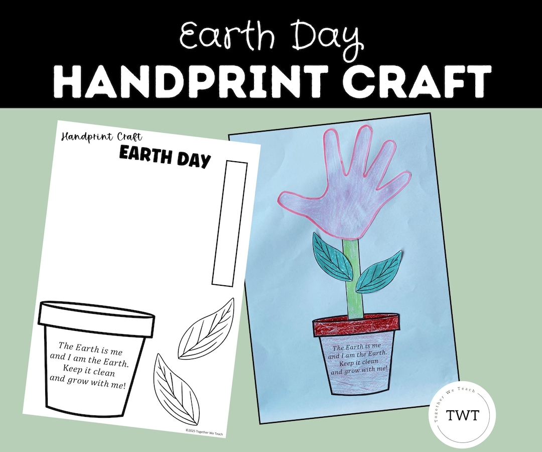 Earth Day Handprint Craft, Keepsake Activity, Wall Display - Etsy