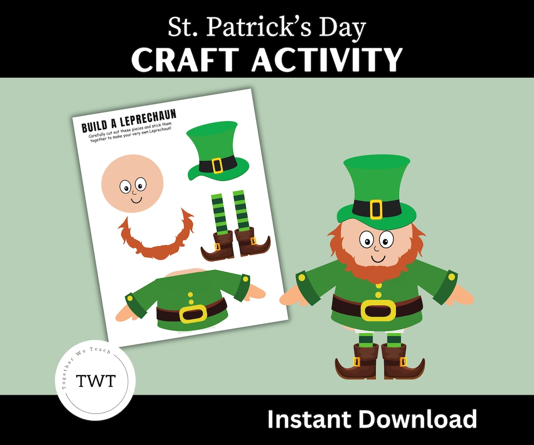 Build a Leprechaun - St Patrick's Day Craft Activity - Etsy