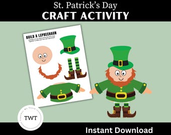 Leprechaun Cut and Paste Craft | Build a Leprechaun | Make a Leprechaun ...