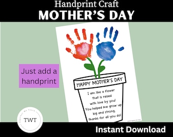 Mother's Day Handprint Craft & Poem Template Printable Mother's Day ...