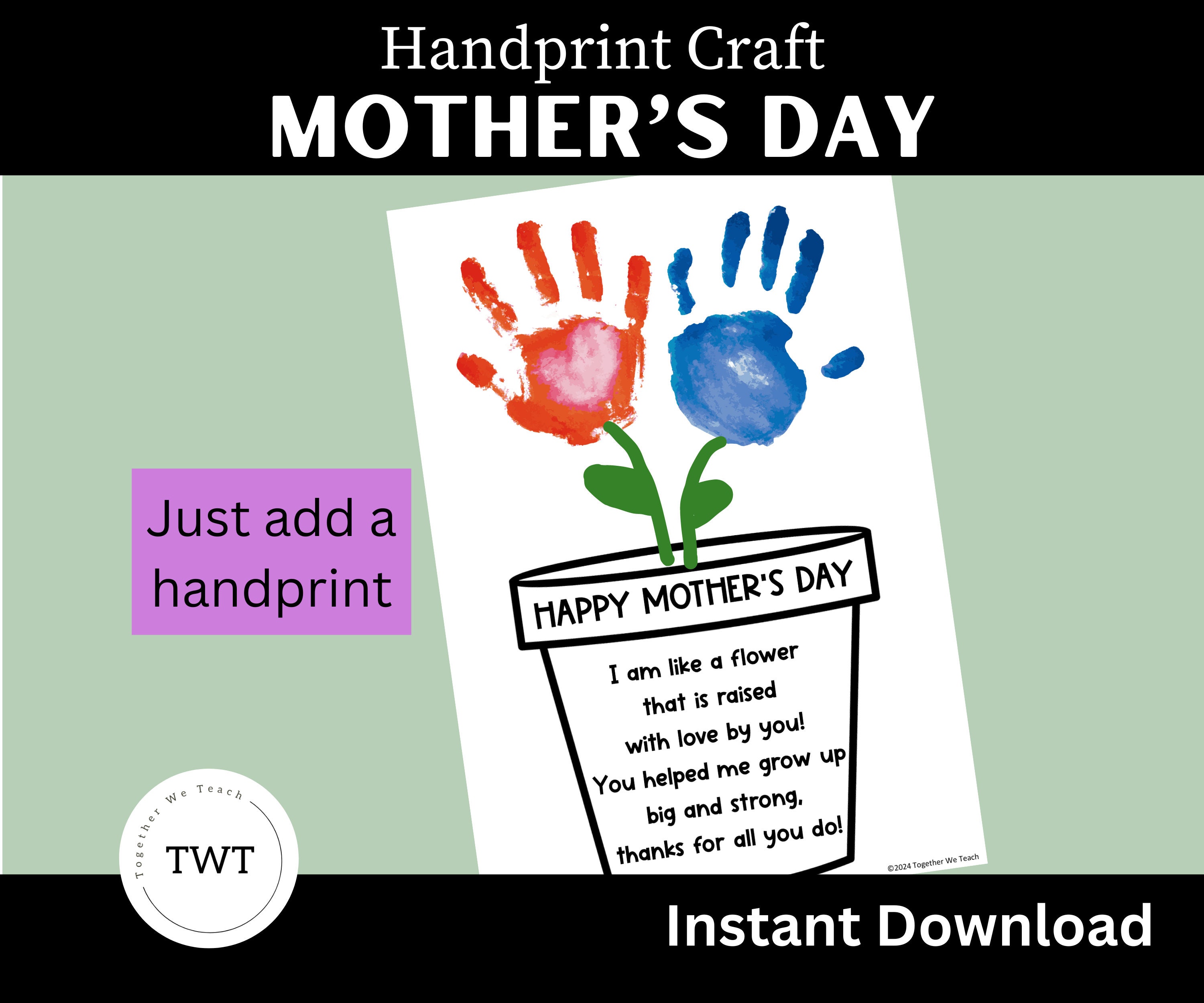 Mother's Day Handprint Craft Activity - Mom/mum - Etsy