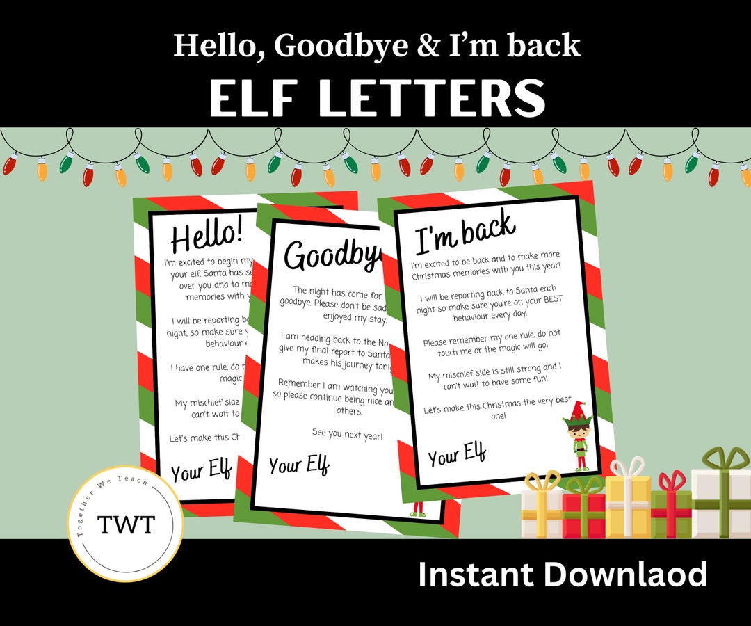 Elf Letters: Hello, Goodbye, I'm Back - Etsy