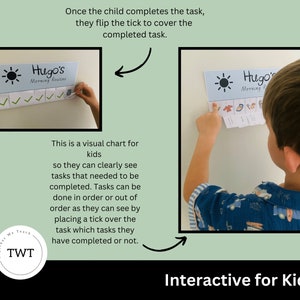 Daily Routine Charts for Kids - Interactive With Visual Support - Etsy