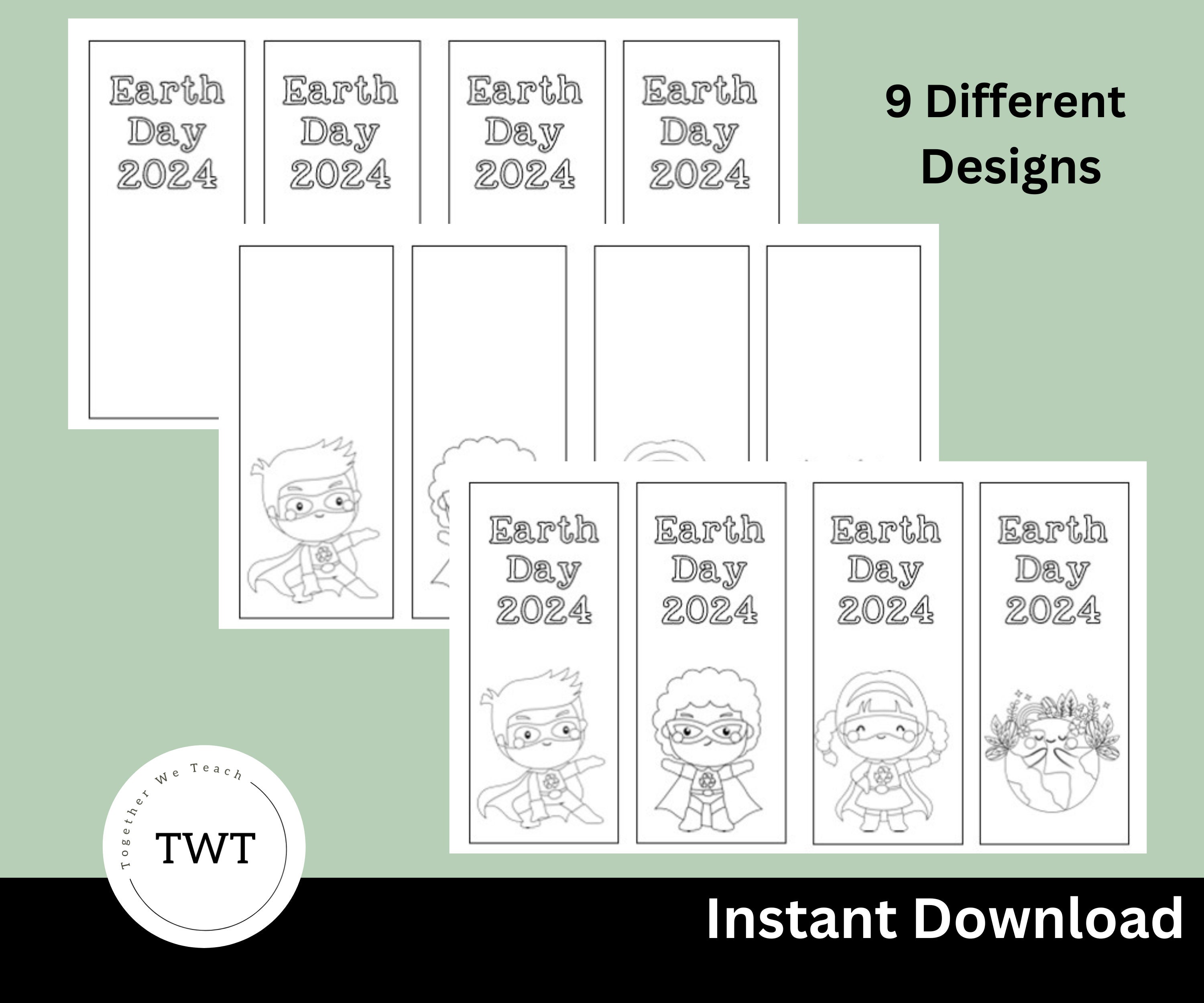 Earth Day Bookmarks - 9 Designs, Keepsake - Etsy