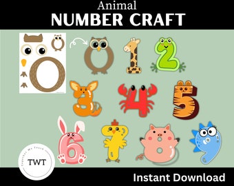 Number Animal Craft Templates: Printable Number Crafts (PDF Download ...