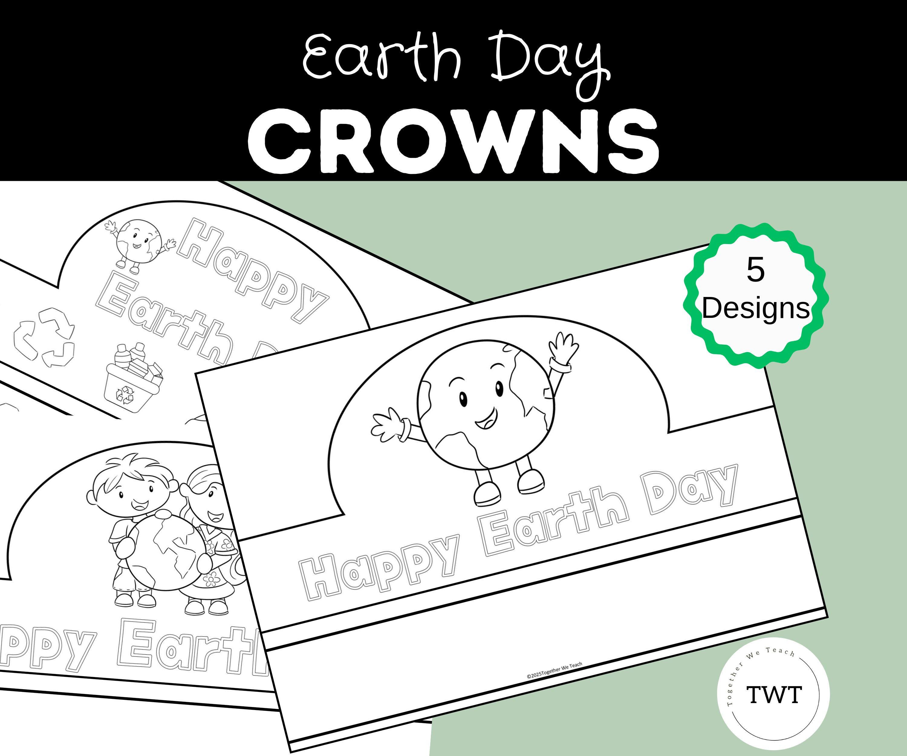 Earth Day Crown Template, Decorate a Crown - Etsy