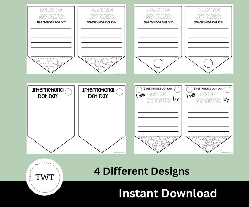 International Dot Day Bunting Activity, Make My Mark, Display, PDF ...