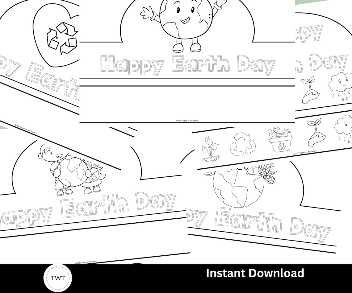 Earth Day Crown Template, Decorate a Crown - Etsy