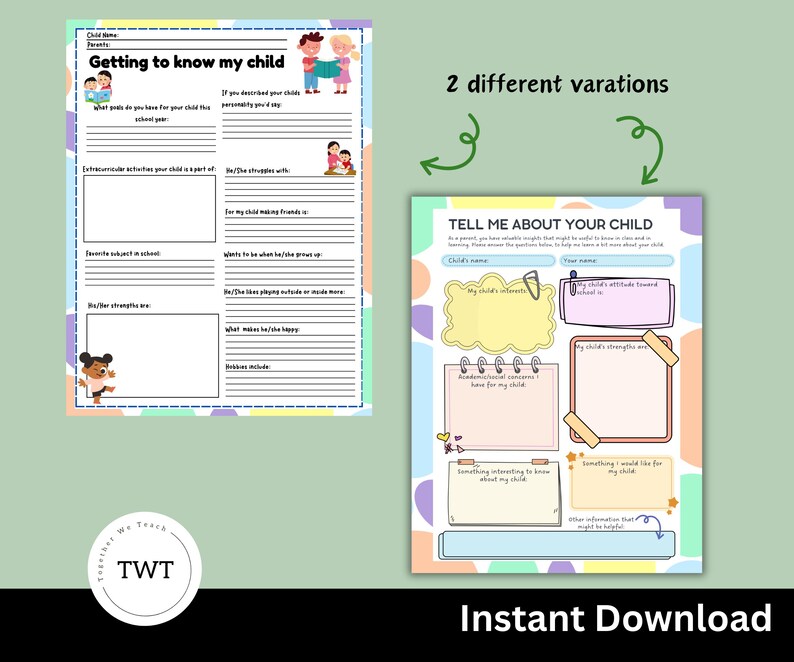 Getting to Know Your Child Questionnaire - Etsy