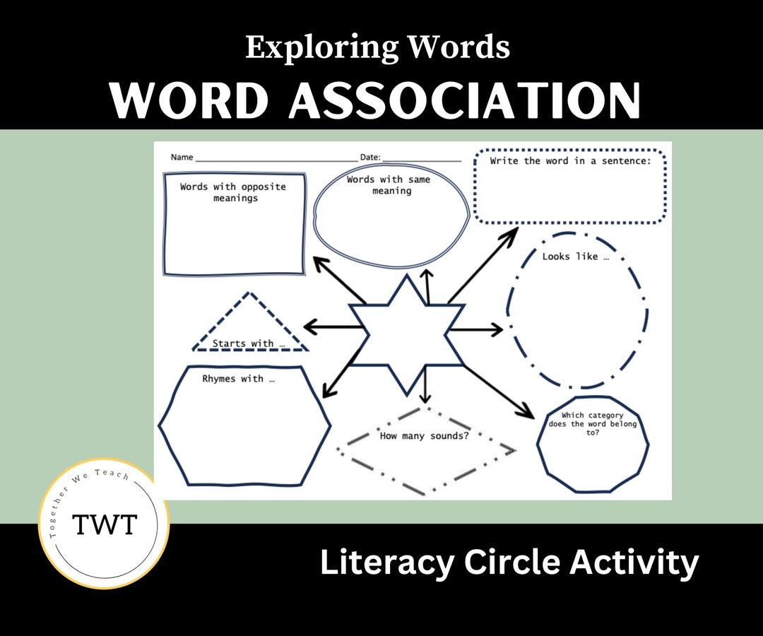 Word Association Activity Template - Etsy