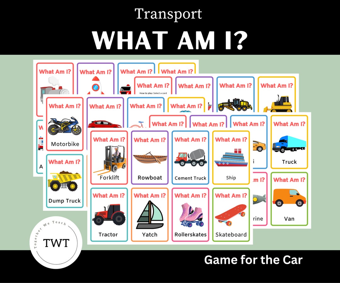 What Am I? Transport Card Game - Etsy