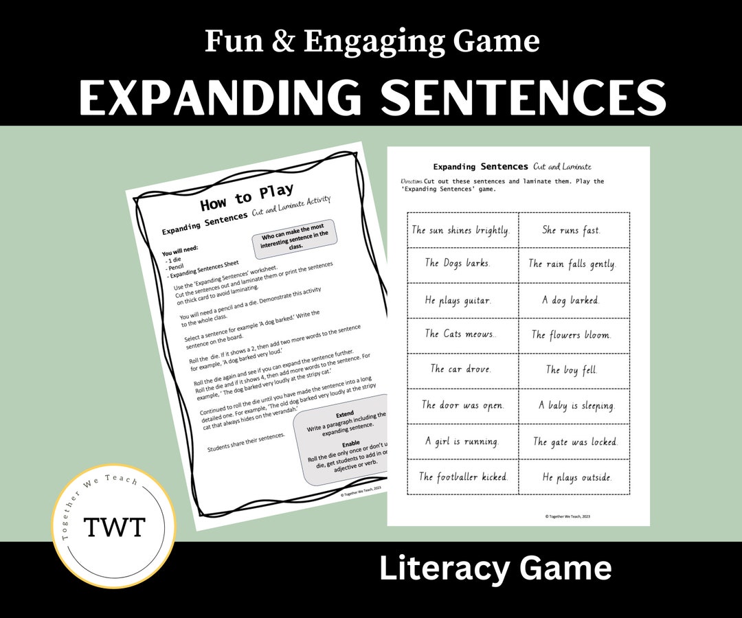 Expanding Sentence Game - Etsy