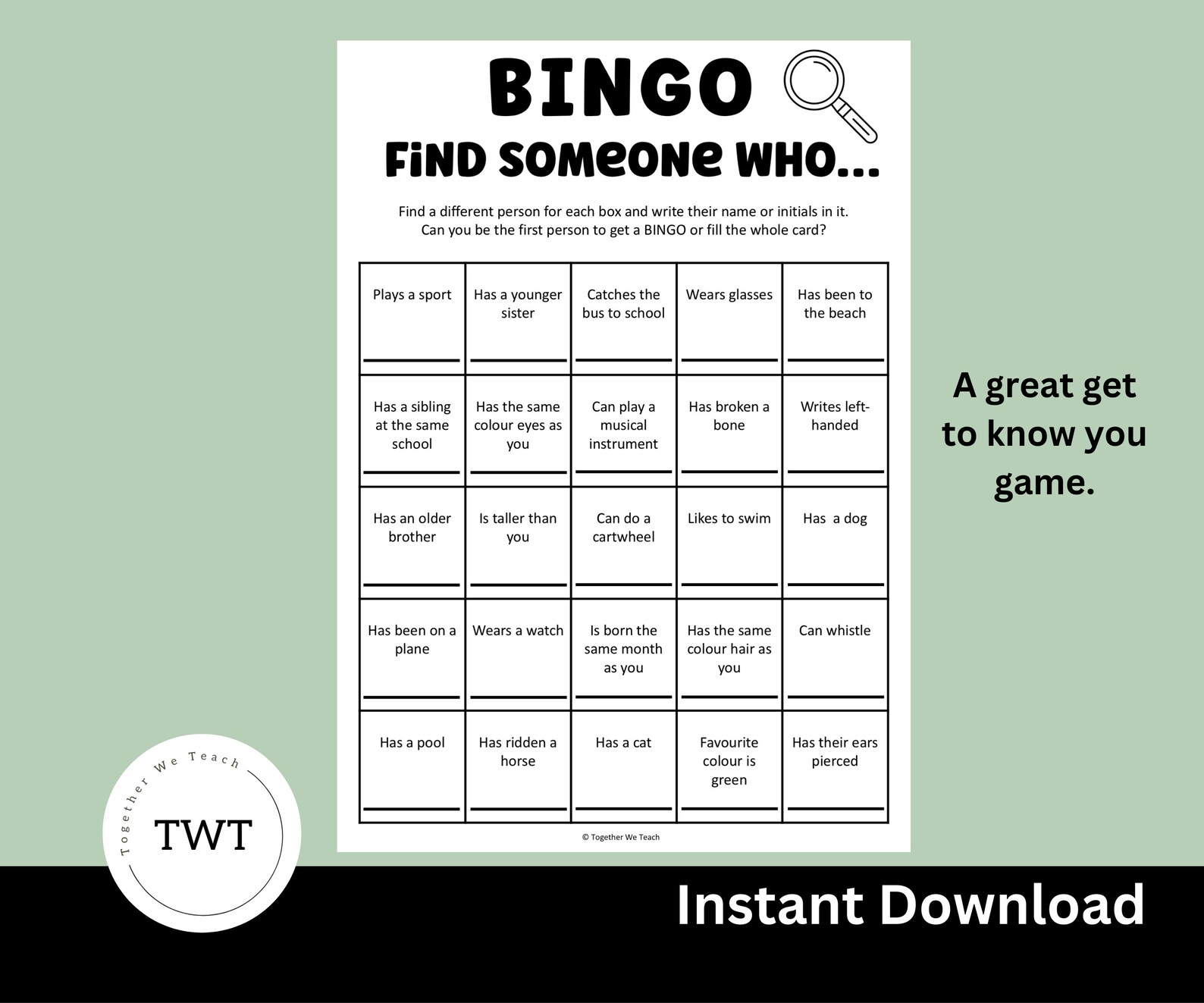 Find Someone Who... Bingo - Get to Know You Game - Etsy