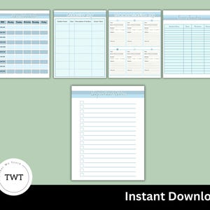 Teacher Planner - Blue Design- Printable -organising Teachers - Etsy