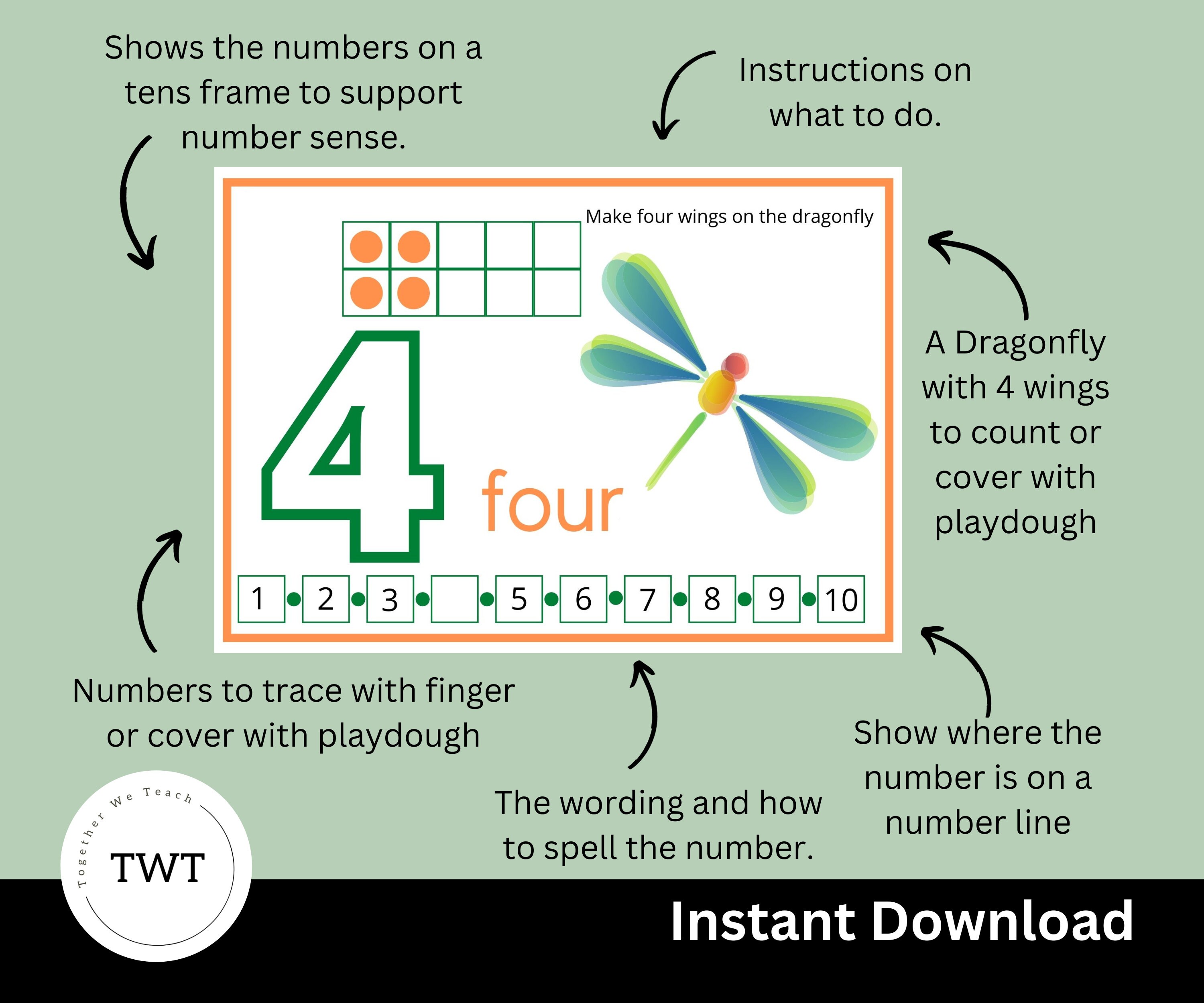 Number 1-10 Playdough Mats - Etsy