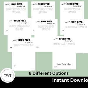 High Five Father's Day Handprint Poem - Uncle, Grandad, Grandpa, Poppy ...