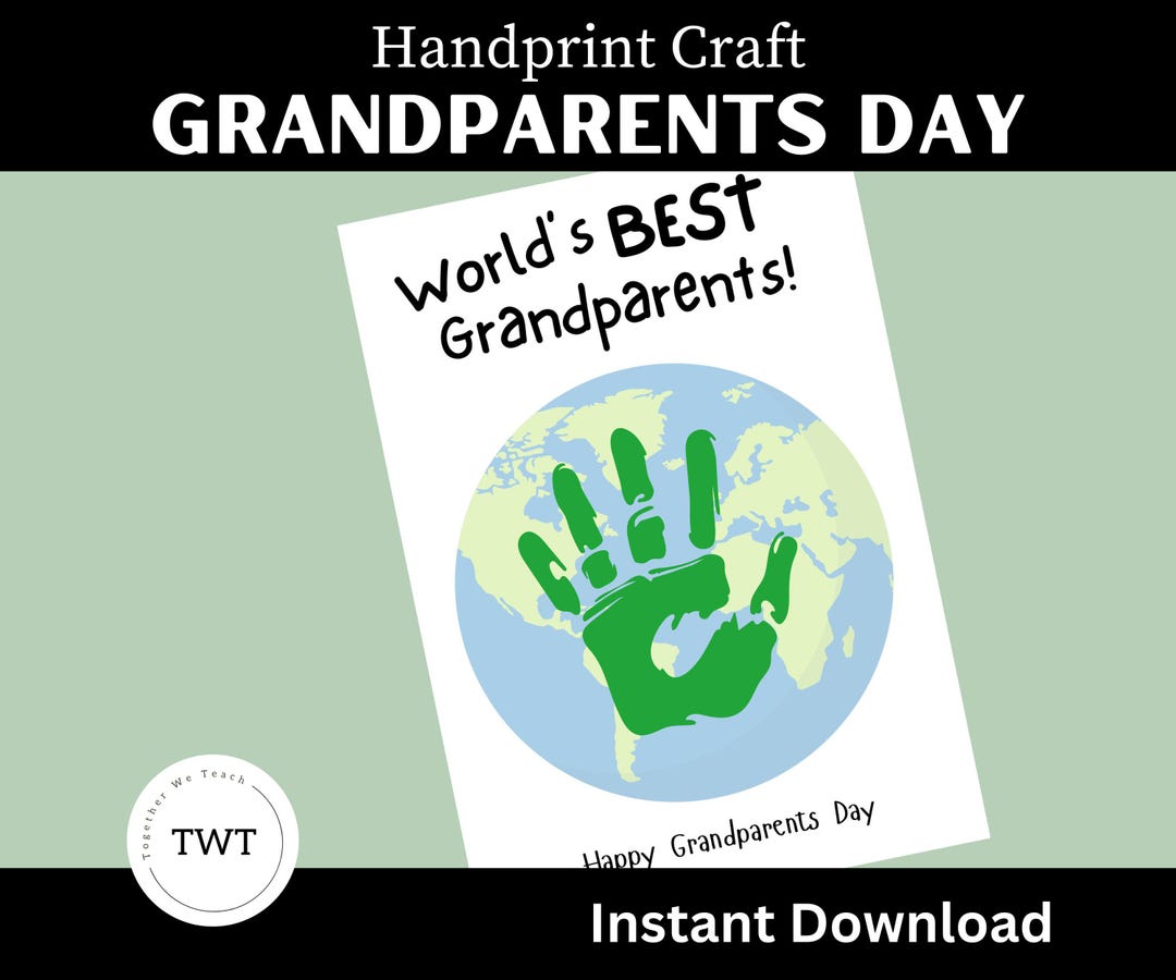 World's Best Grandparents Handprint Craft- Grandparents Day, Unique ...