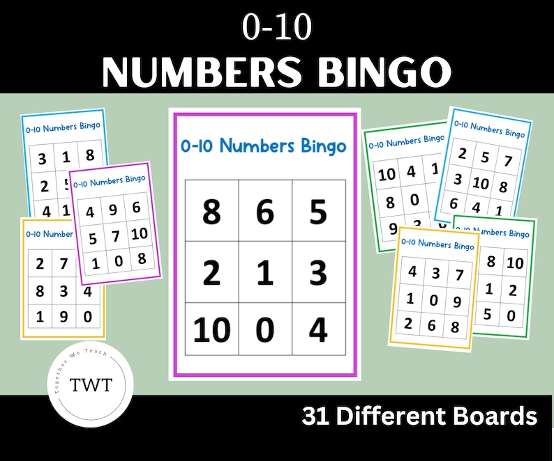 Bingo de números del 0 al 10 - Etsy México