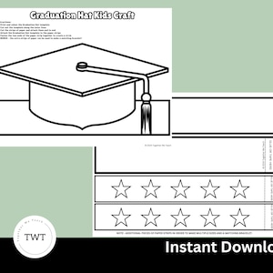 Graduation Hat Printable Kids Craft DIY - Etsy