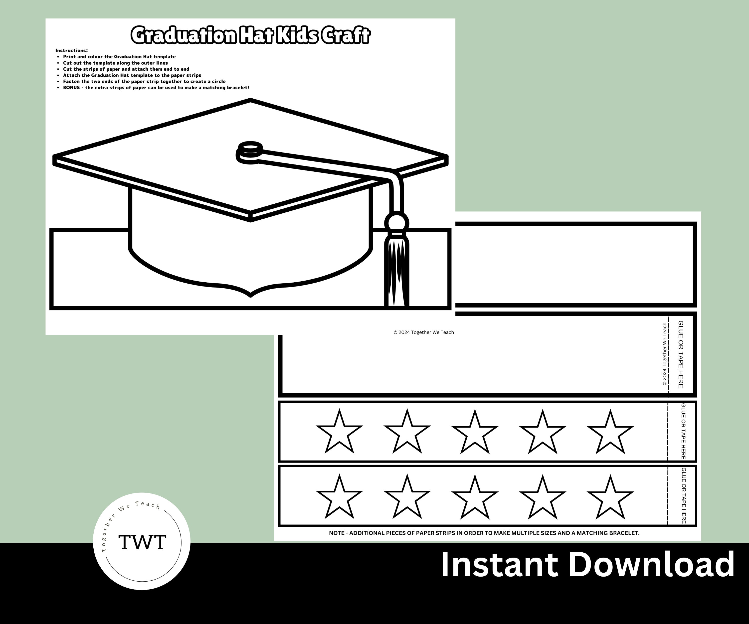 Graduation Hat Printable Kids Craft DIY - Etsy