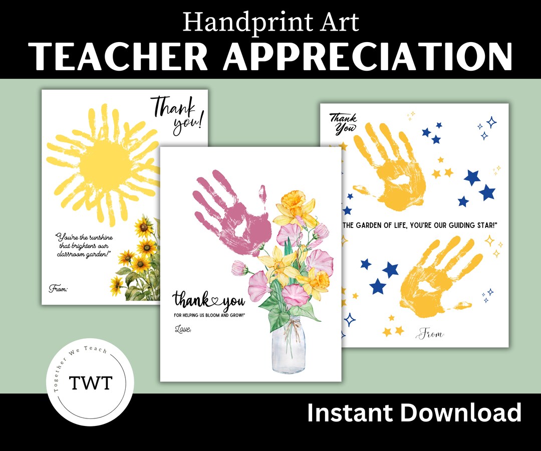 Teacher Appreciation Handprint Art Activity - Etsy