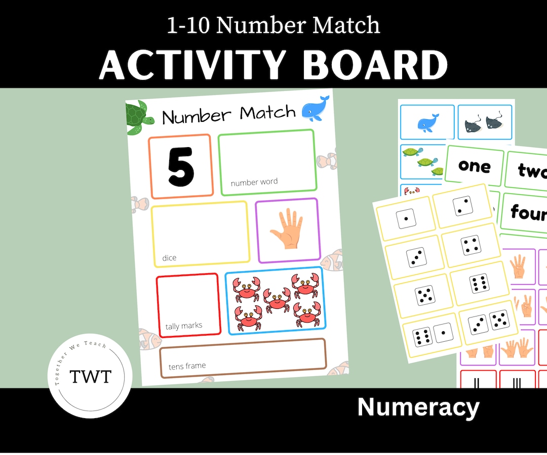 Number Match Game 1-10 Numbers - Etsy