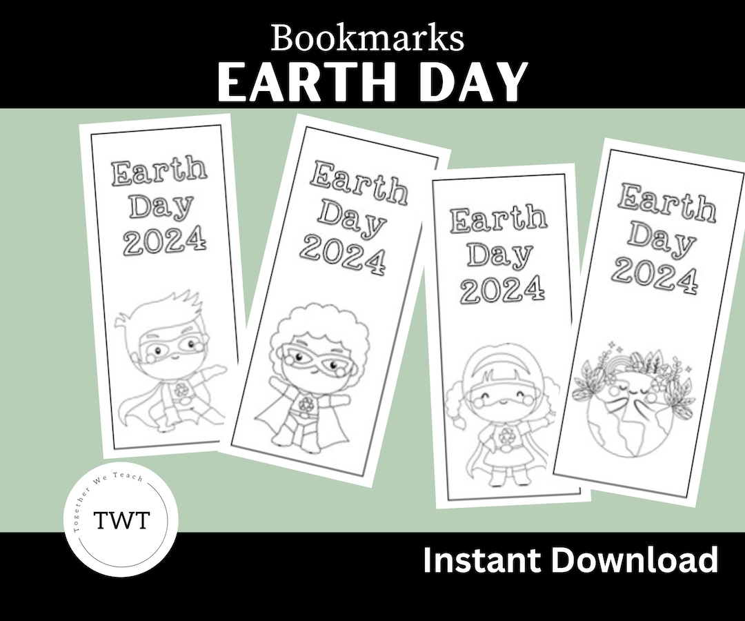 Earth Day Bookmarks - 9 Designs, Keepsake - Etsy