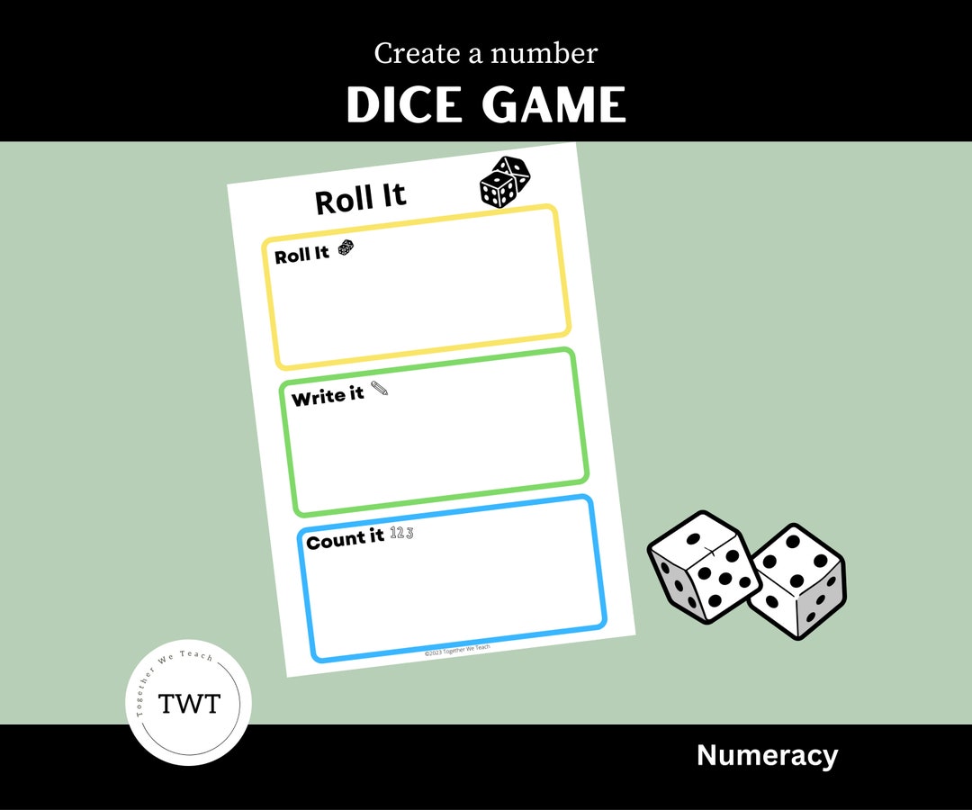 Number Dice Roll It Game - Etsy UK